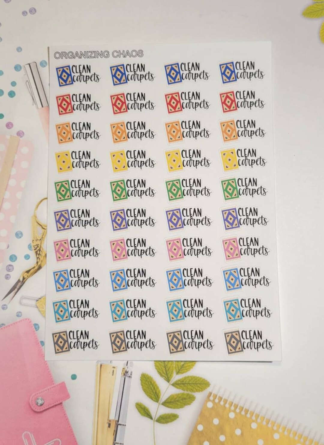Clean Carpets Planner Stickers, Shampoo Carpets - Etsy