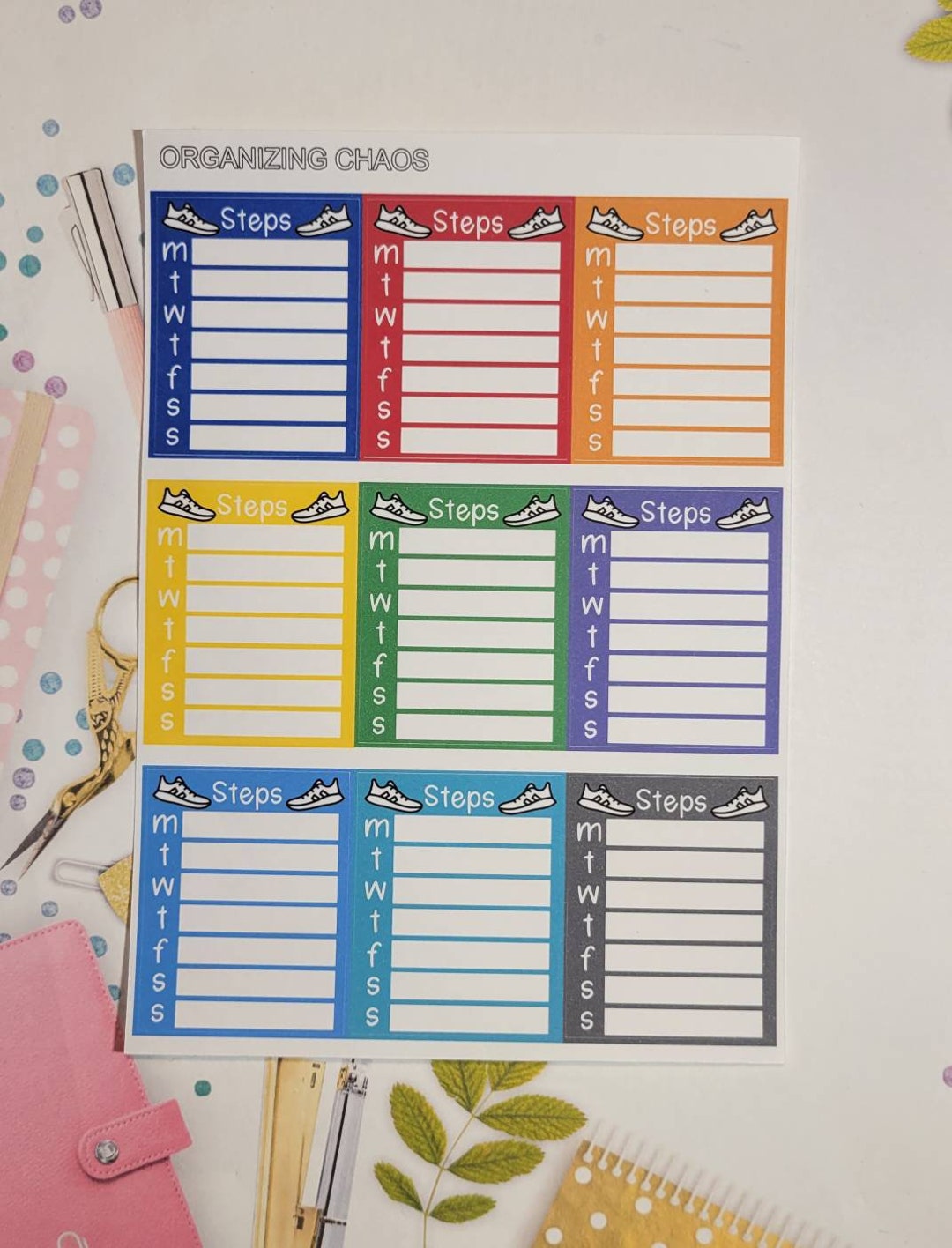 Steps Tracker Planner Stickers, Weekly Tracker Planner Stickers - Etsy