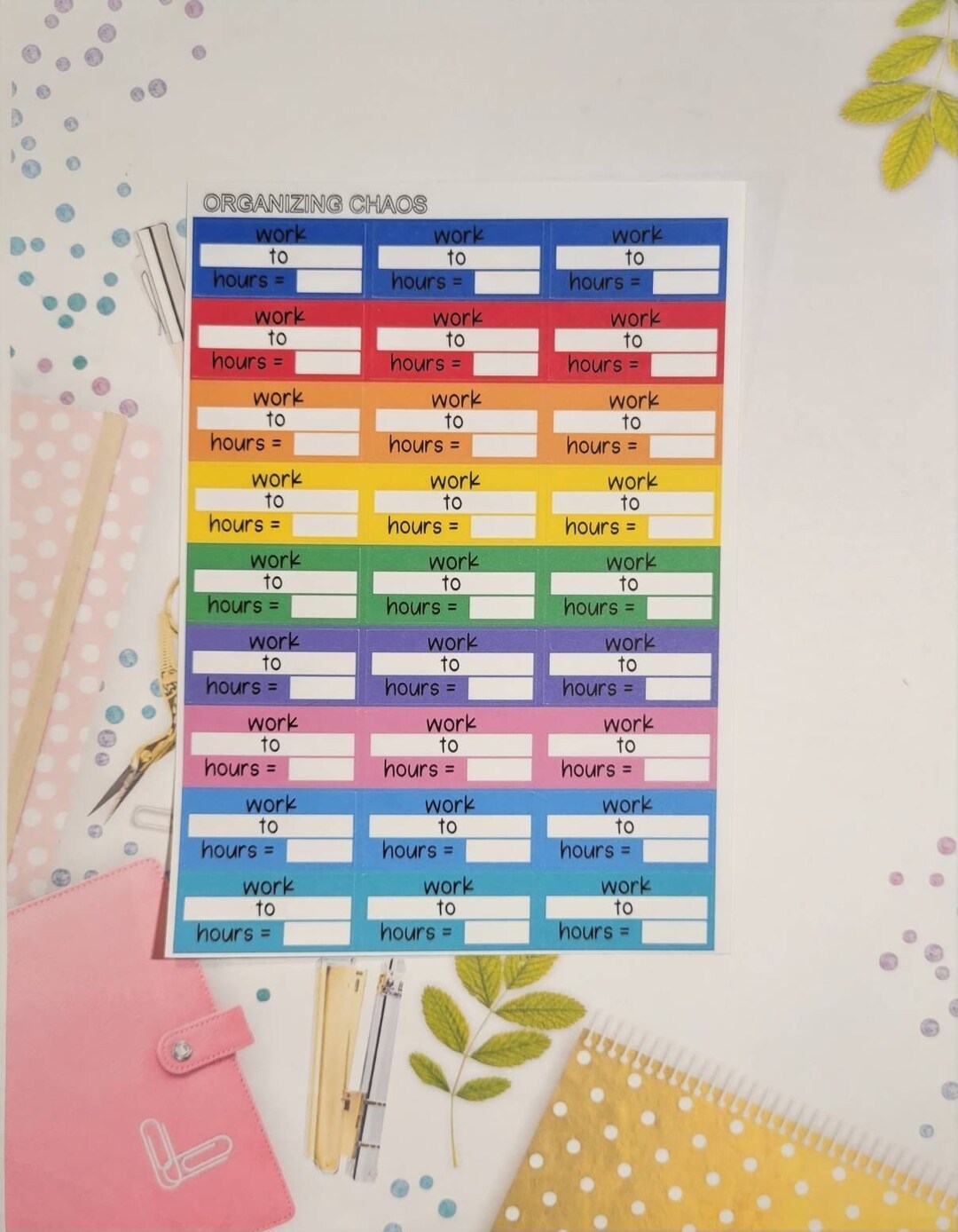 Work Labels, Functional Planner Stickers - Etsy