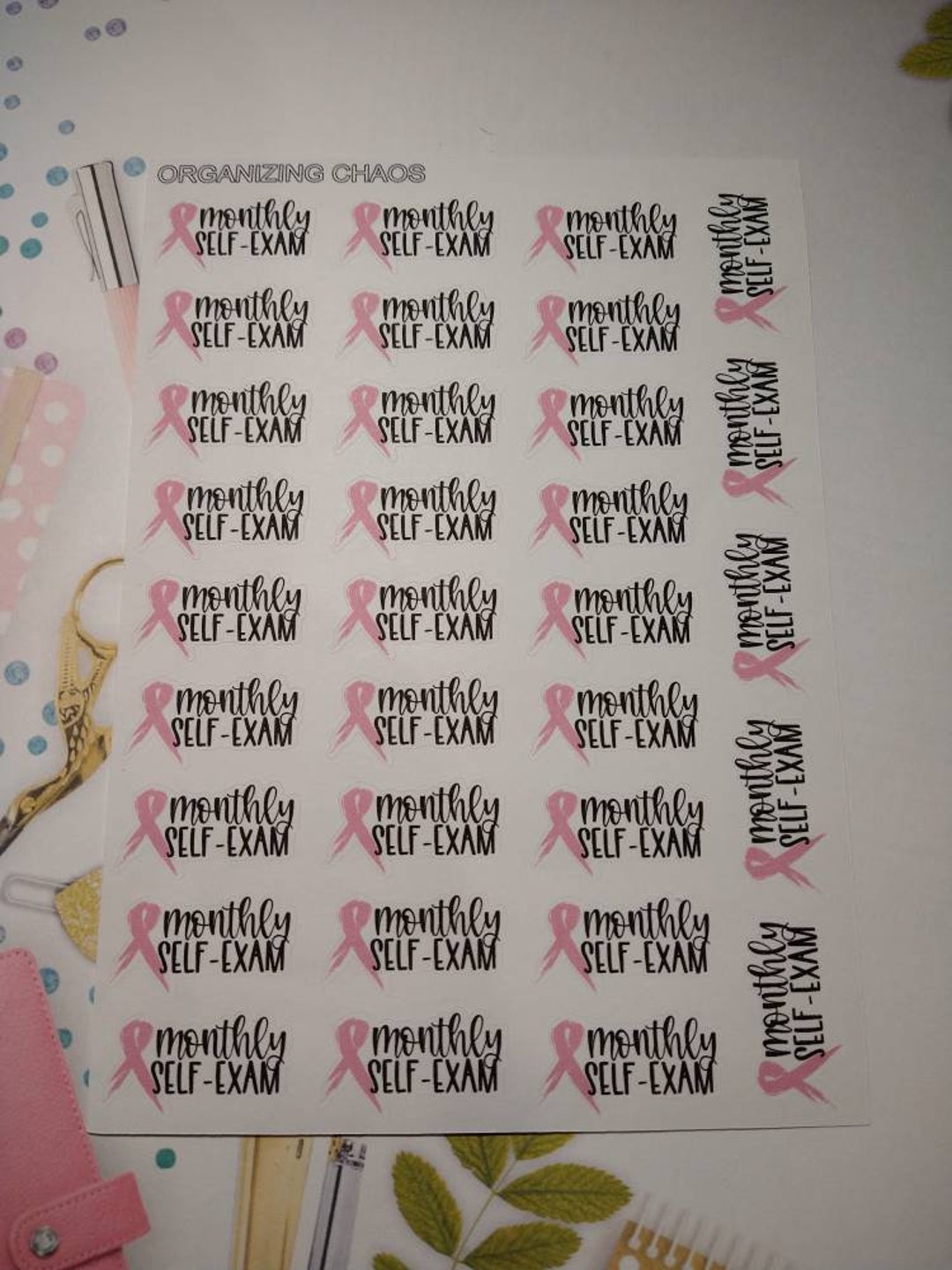 Self Breast Exam Planner Stickers - Etsy