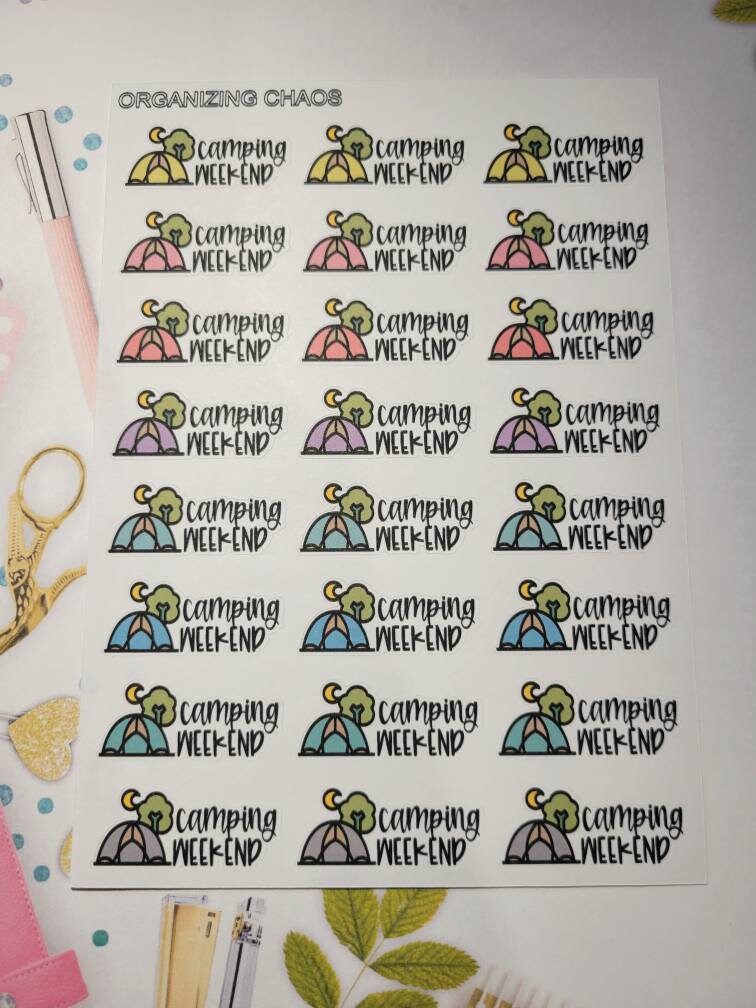 Camping Planner Stickers Camping Weekend Planner Stickers - Etsy