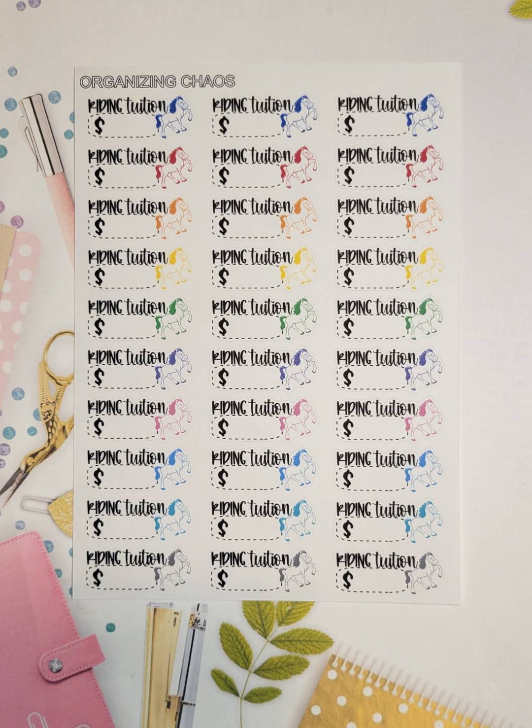 Riding Tuition Planner Stickers, Functional Planner Stickers, Horseback ...