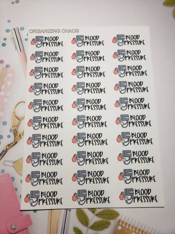 Blood Pressure Check Planner Stickers Blood Pressure Reminder | Etsy