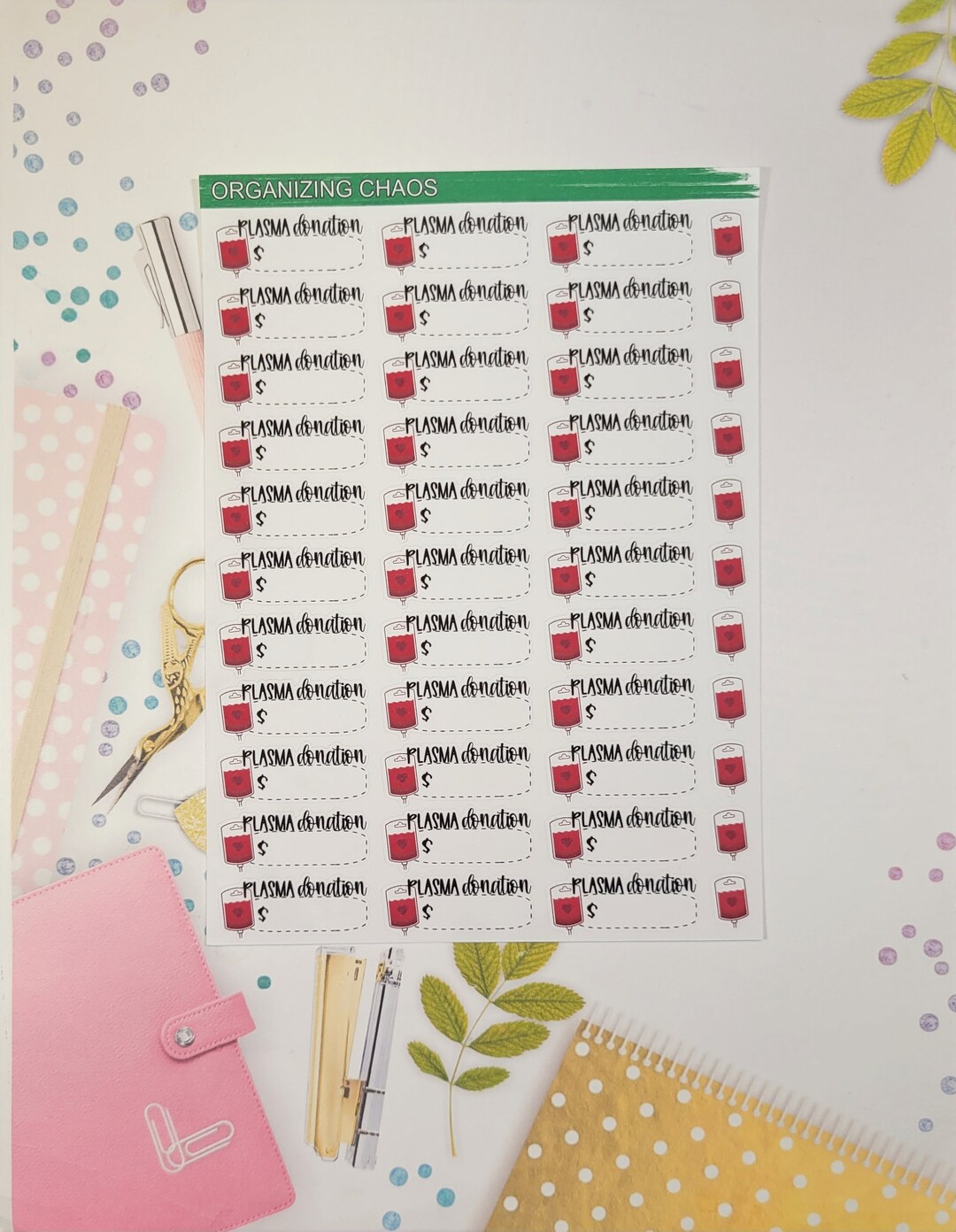 Plasma Donation Planner Stickers, Budgeting Planner Stickers, - Etsy