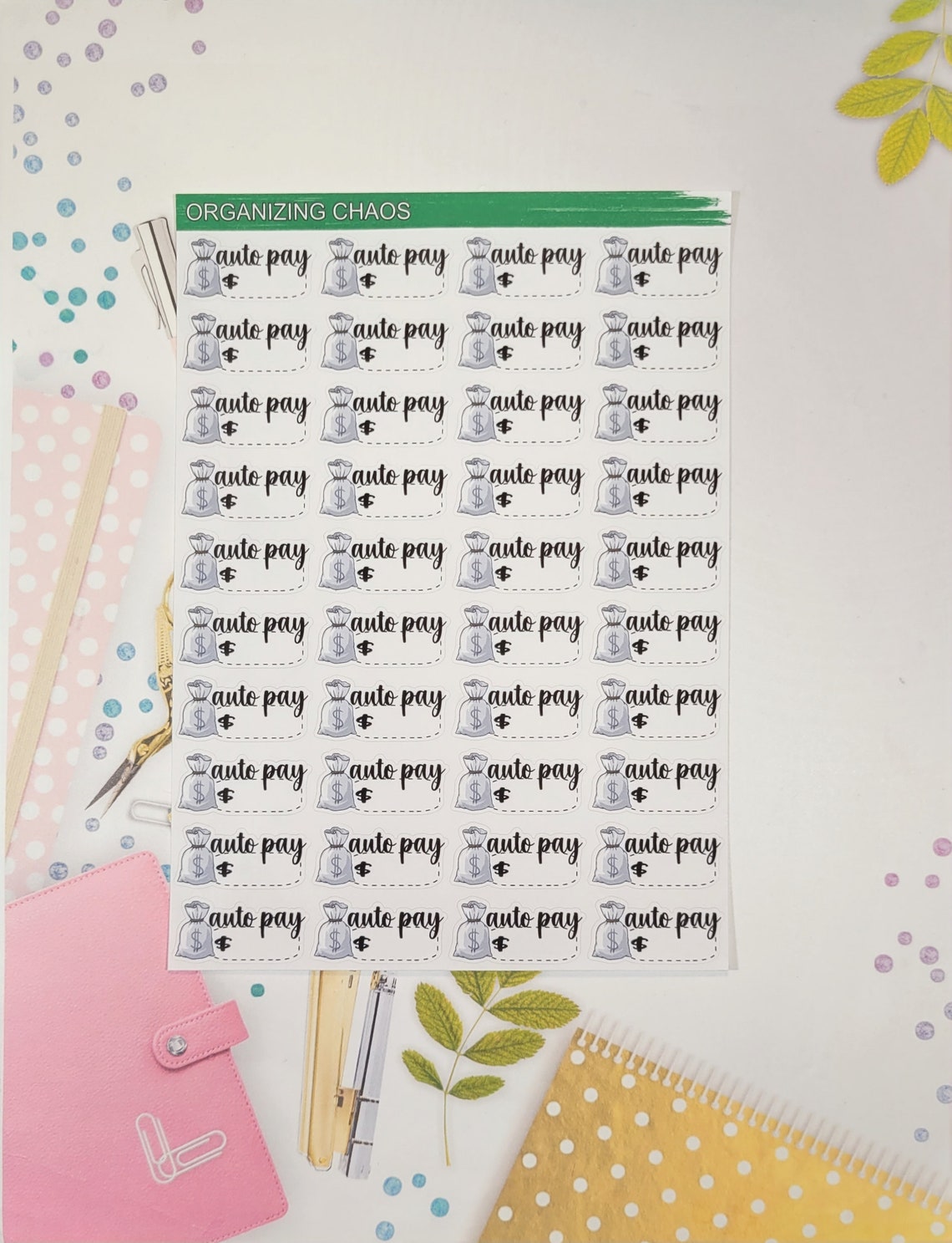 Auto Pay Planner Stickers, Bill Due Planner Stickers - Etsy