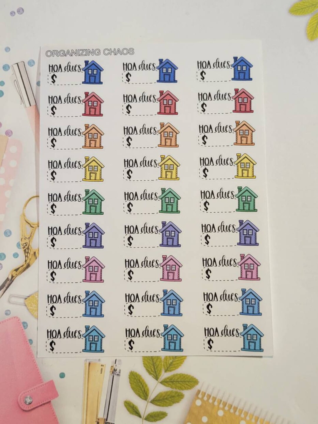HOA Dues, Bill Due Planner Stickers, Functional Planner Stickers - Etsy