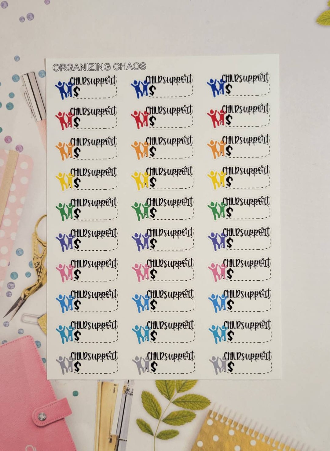 Child Support Planner Stickers, Child Support Payment, Bill Due Planner ...