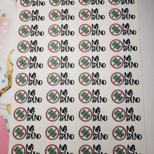 No Spend Stickers Personal Budget Stickers Planner Sticker - Etsy