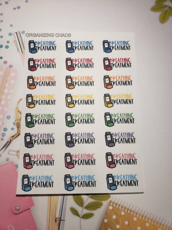 Breathing Treatment Planner Stickers Inhaler Planner Stickers | Etsy