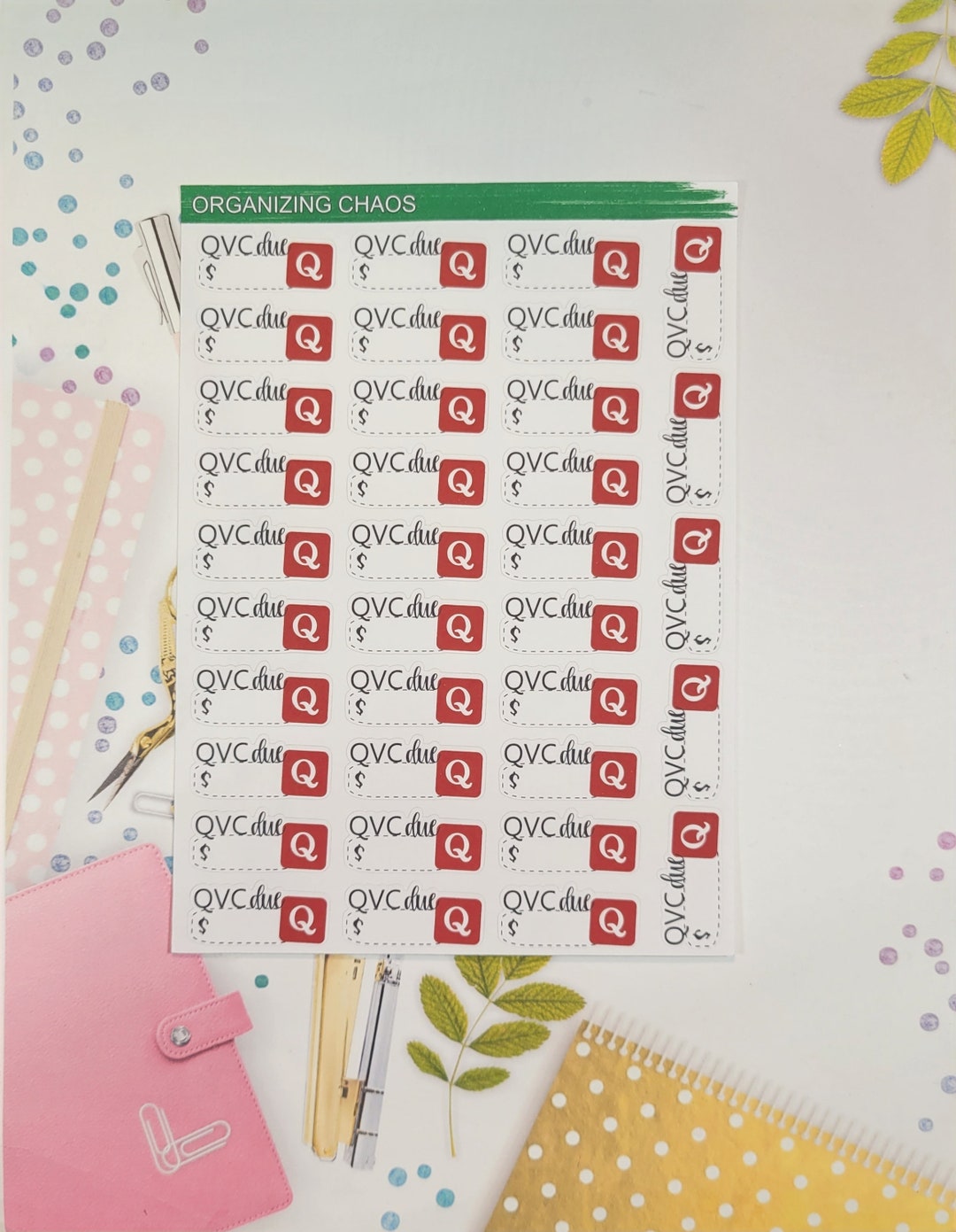 QVC Due Planner Stickers, Bill Due Planner Stickers - Etsy