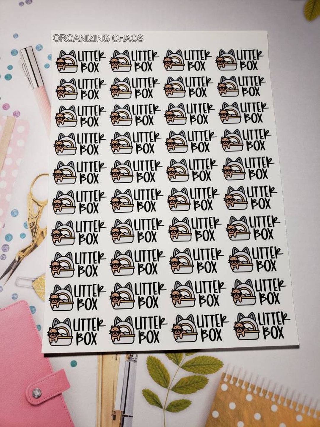 Litter Box Planner Stickers, Kitty Litter Planner Stickers - Etsy