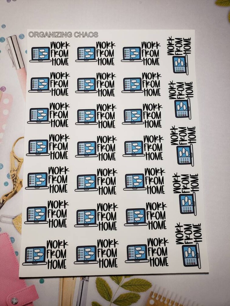 Work From Home Planner Stickers Laptop Planner Stickers | Etsy