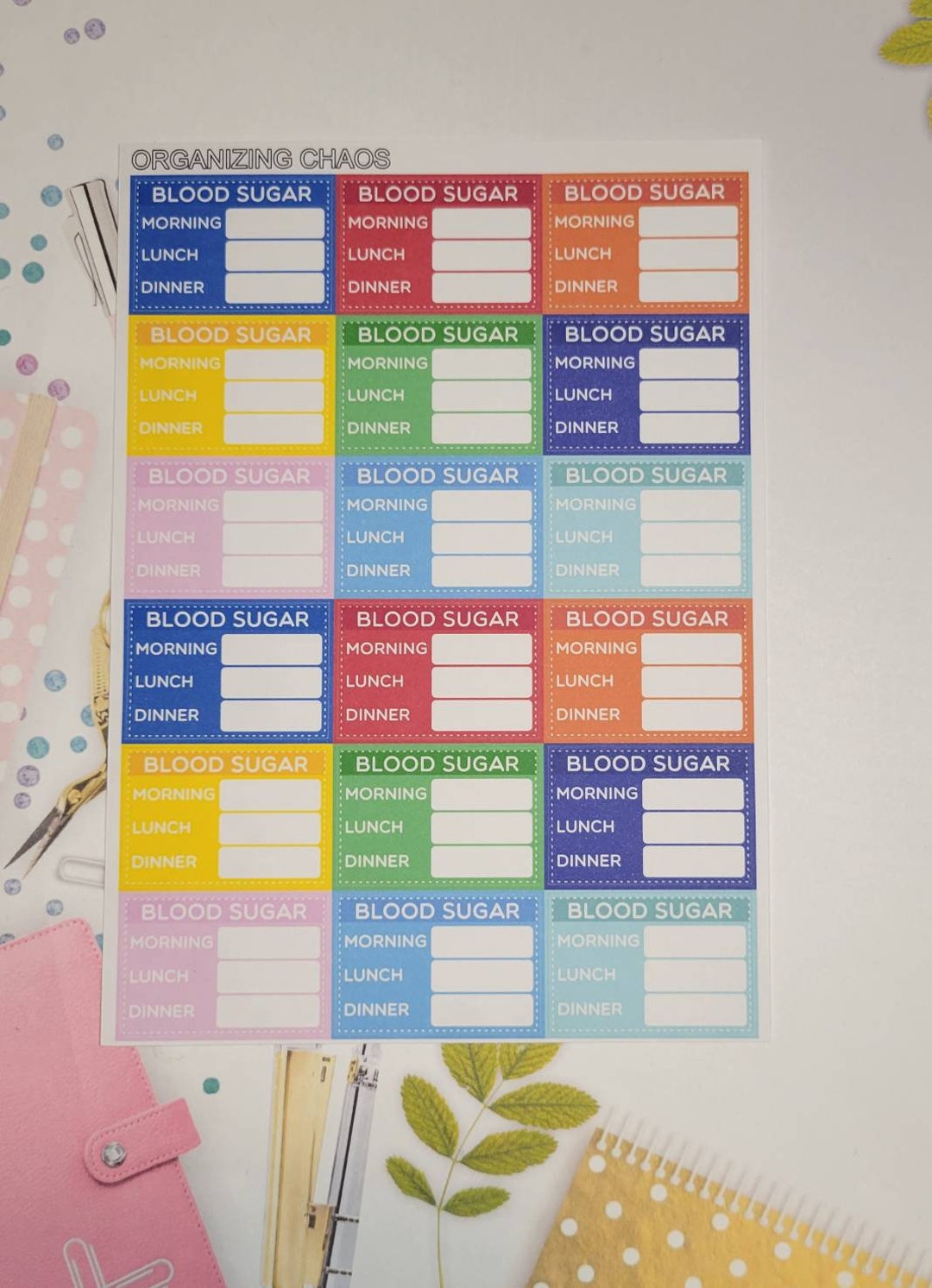 Blood Sugar Tracker, Daily Tracker Planner Stickers - Etsy