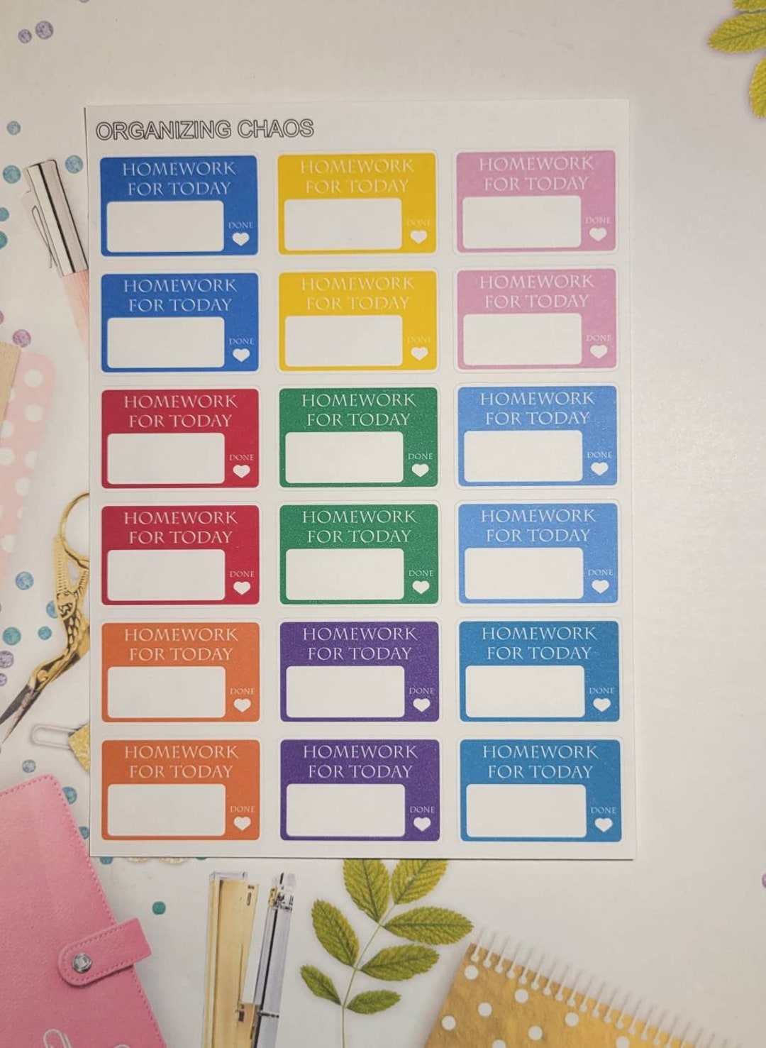 Homework Label Planner Stickers - Etsy