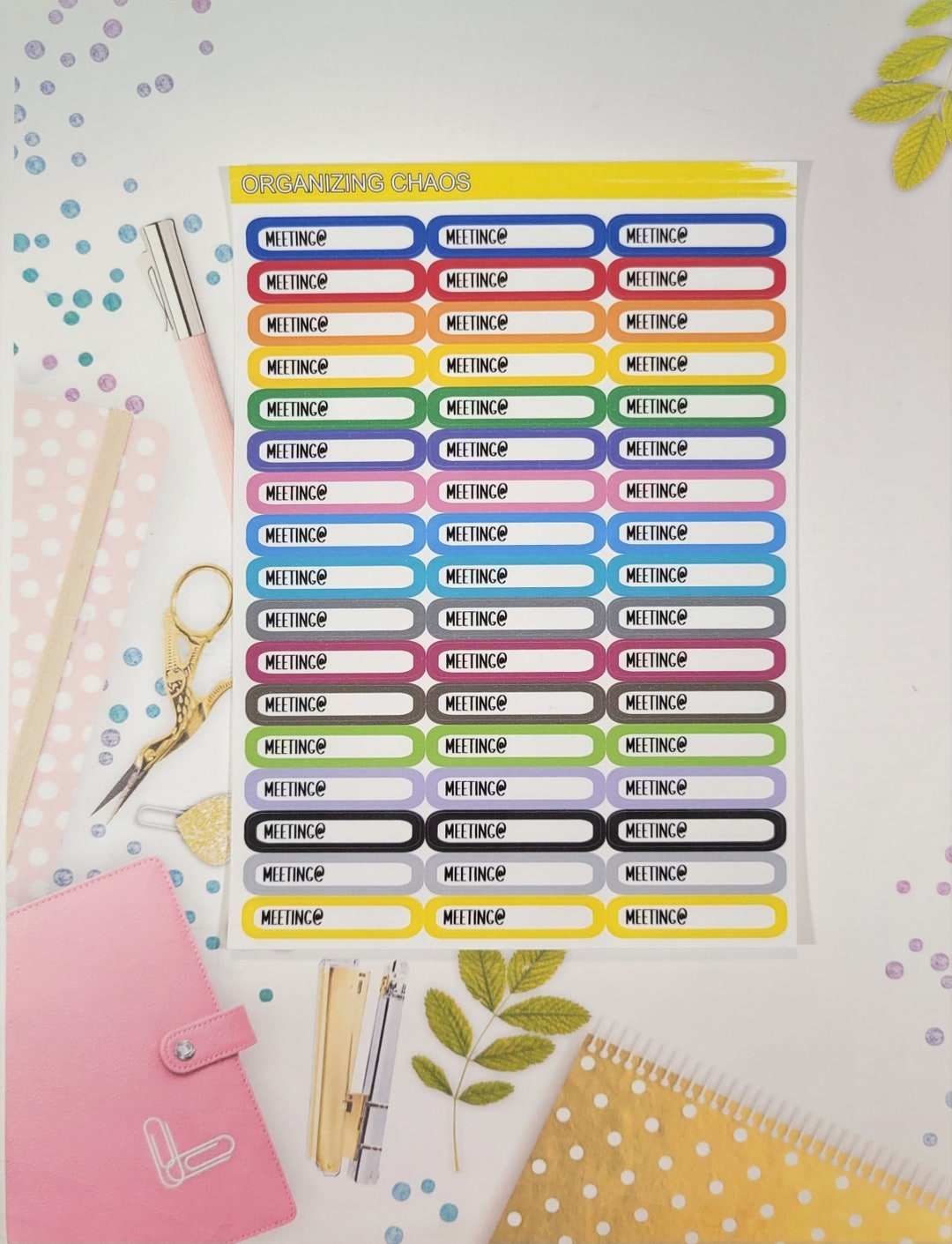 Meeting Label, Staff Meeting Label, Functional Planner Stickers - Etsy