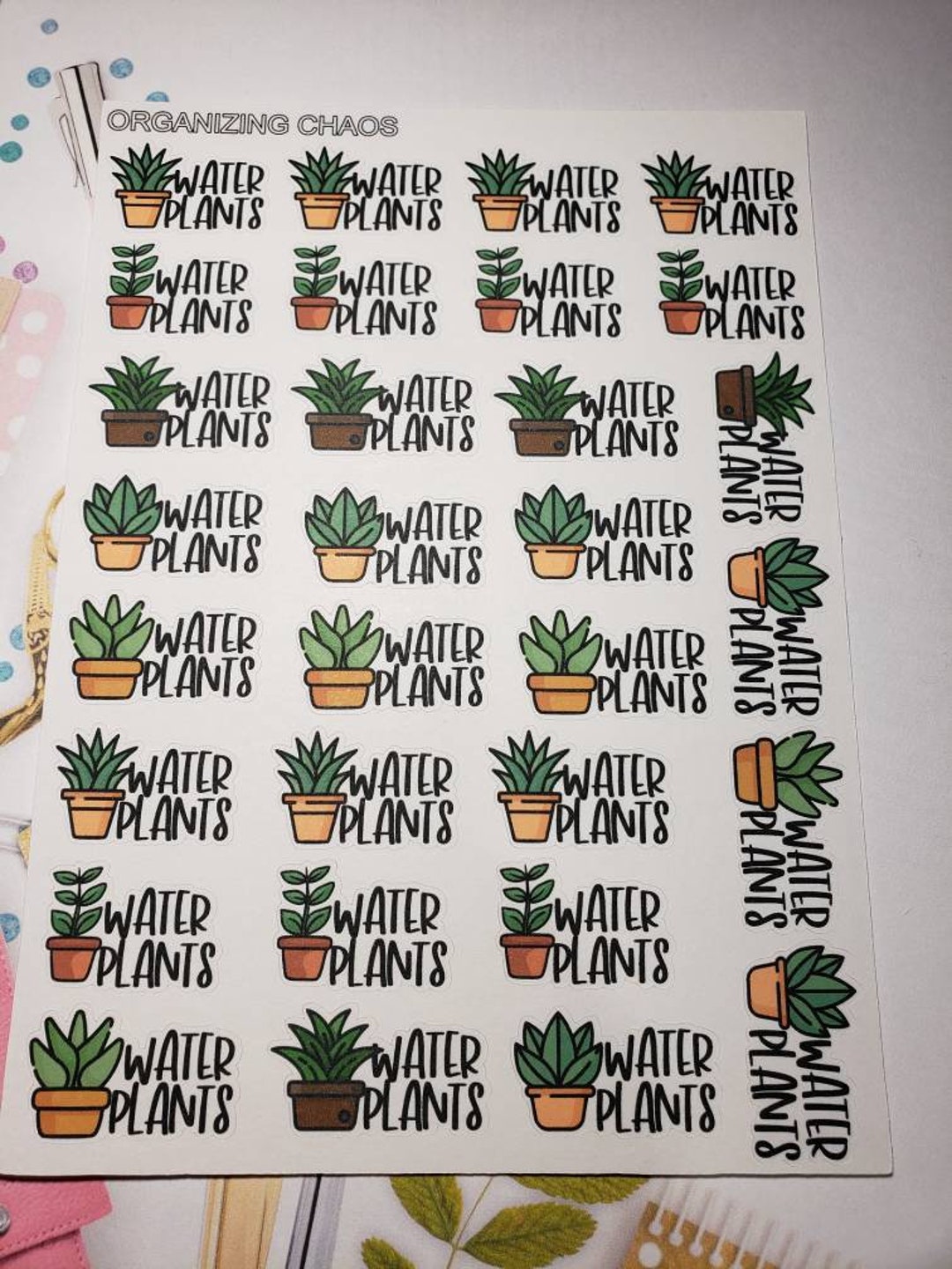 Water Plants Planner Stickers, Potted Plants, House Plants - Etsy