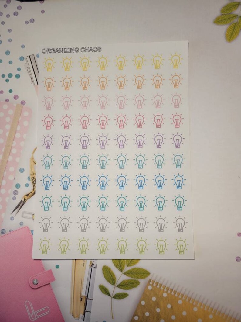 Light Bulb, Bright Idea Planner Stickers, Functional Planner Stickers ...