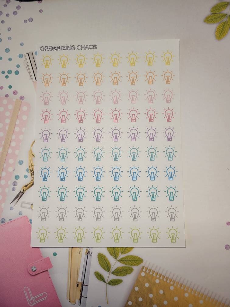 Light Bulb, Bright Idea Planner Stickers, Functional Planner Stickers ...