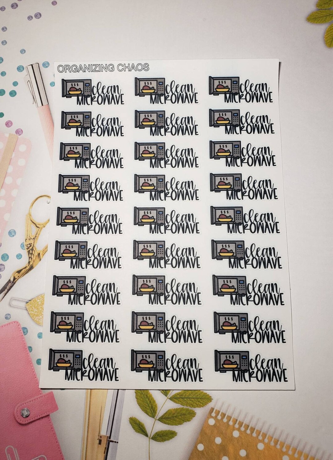 Clean Microwave Planner Stickers, Functional Planner Stickers - Etsy