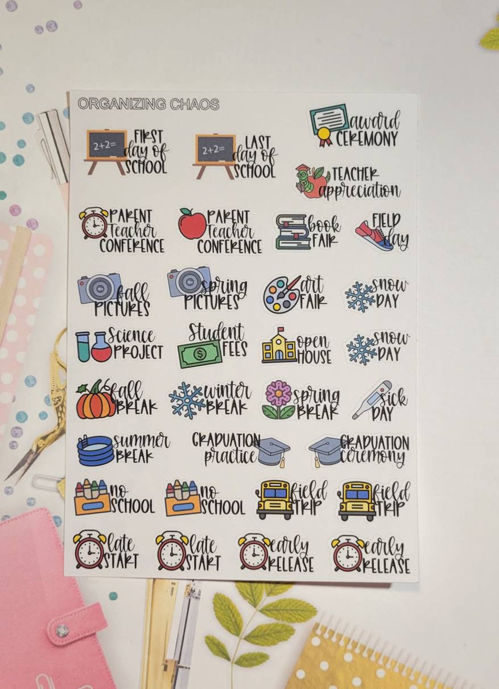 School Activity Planner Stickers Functional Planner Stickers - Etsy