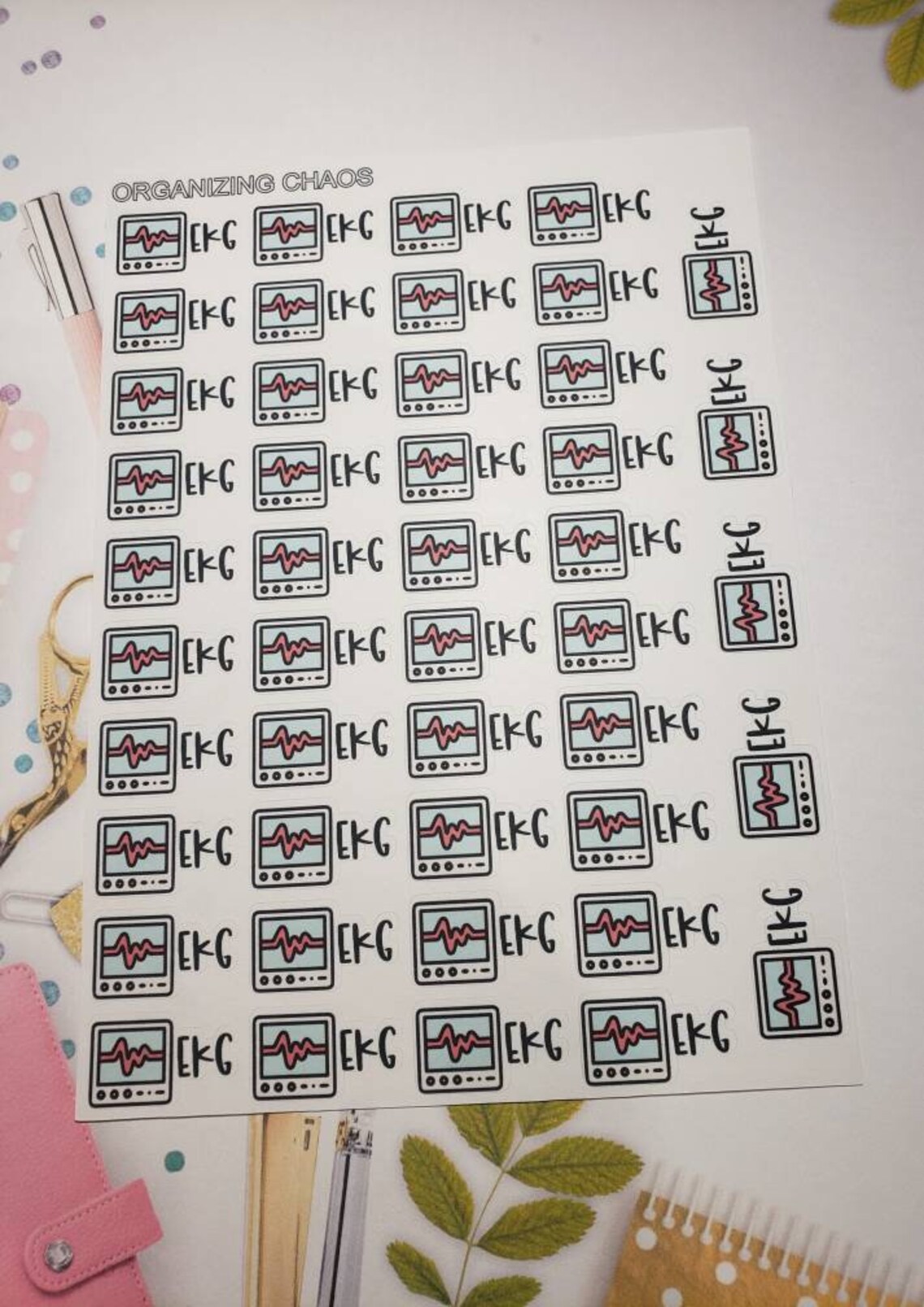 EKG Planner Stickers | Etsy