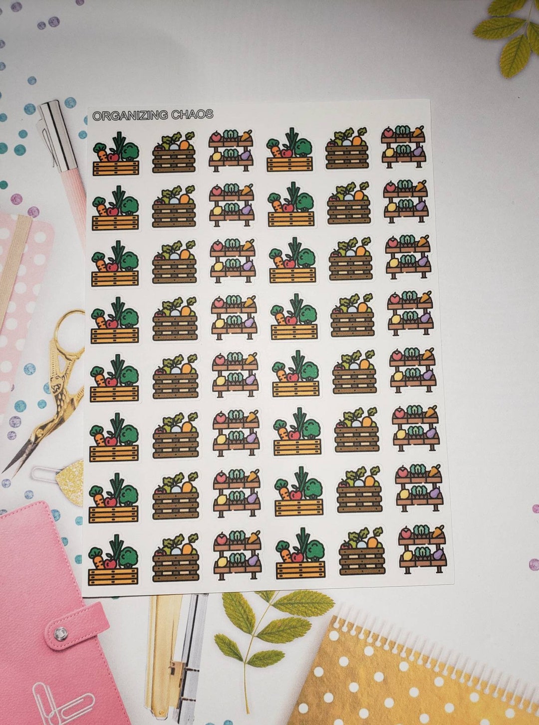 Farmer's Market Planner Stickers, Food Planner Stickers, Functional ...