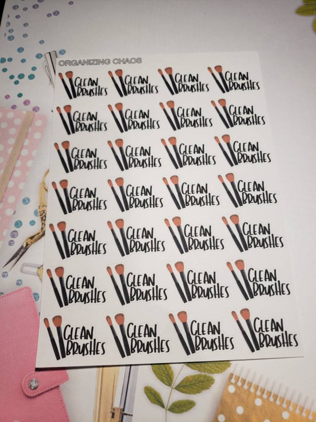 Clean Makeup Brushes Planner Stickers - Etsy