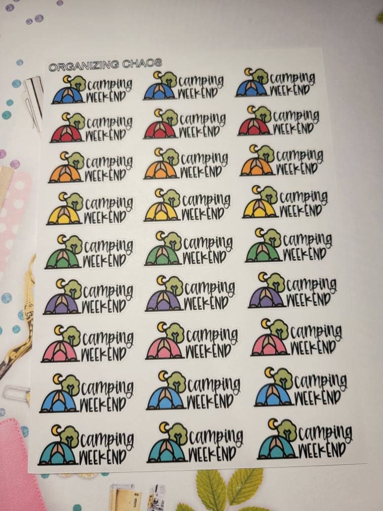 Camping Planner Stickers Camping Weekend Planner Stickers - Etsy
