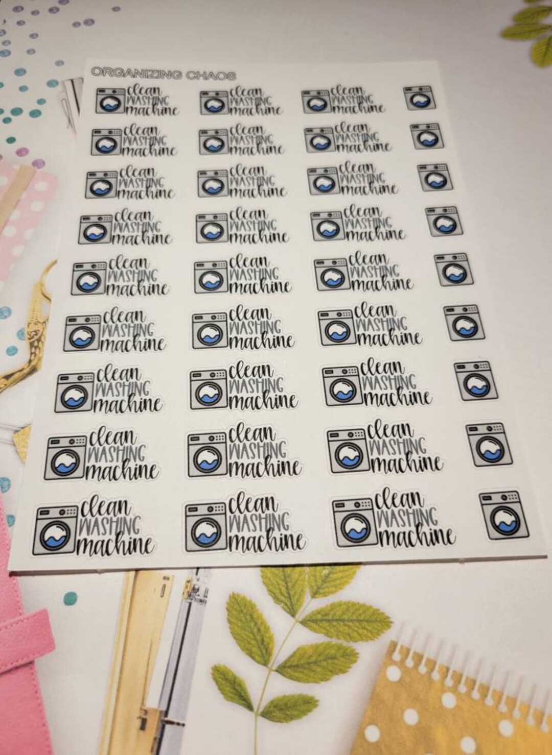Clean Washing Machine Planner Stickers - Etsy