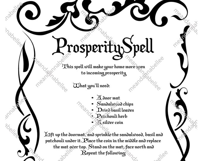 Witches' Prosperity Spell Image Digital Clipart Instant Download ...