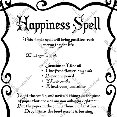 Witches' Happiness Spell Image Digital Clipart Instant | Etsy
