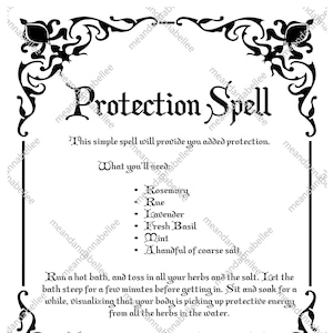 Witches' Protection Spell Image | Digital Clipart | Instant Download ...