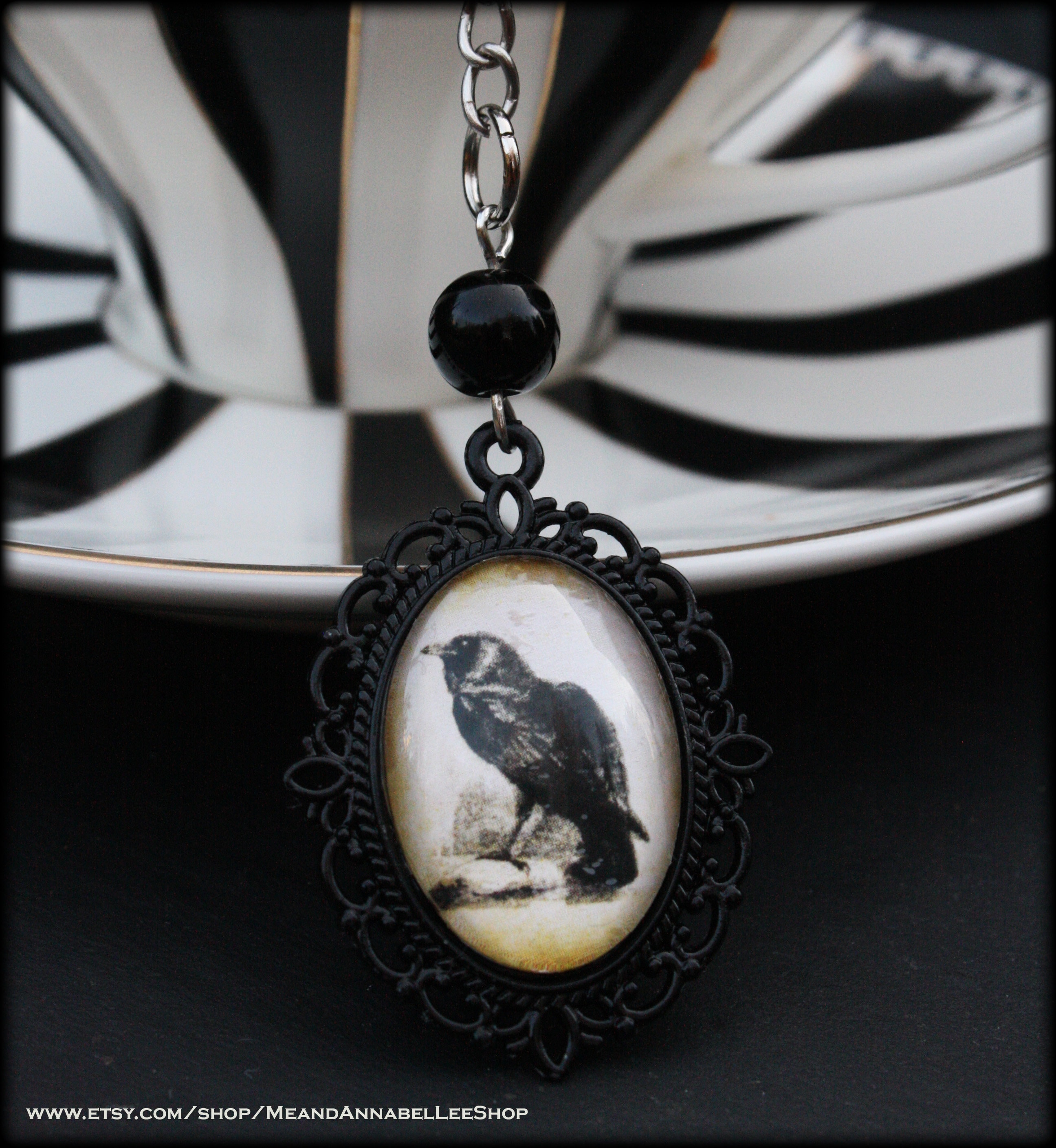 Black Raven Cameo Tea Ball Infuser Edgar Allan Poe The | Etsy