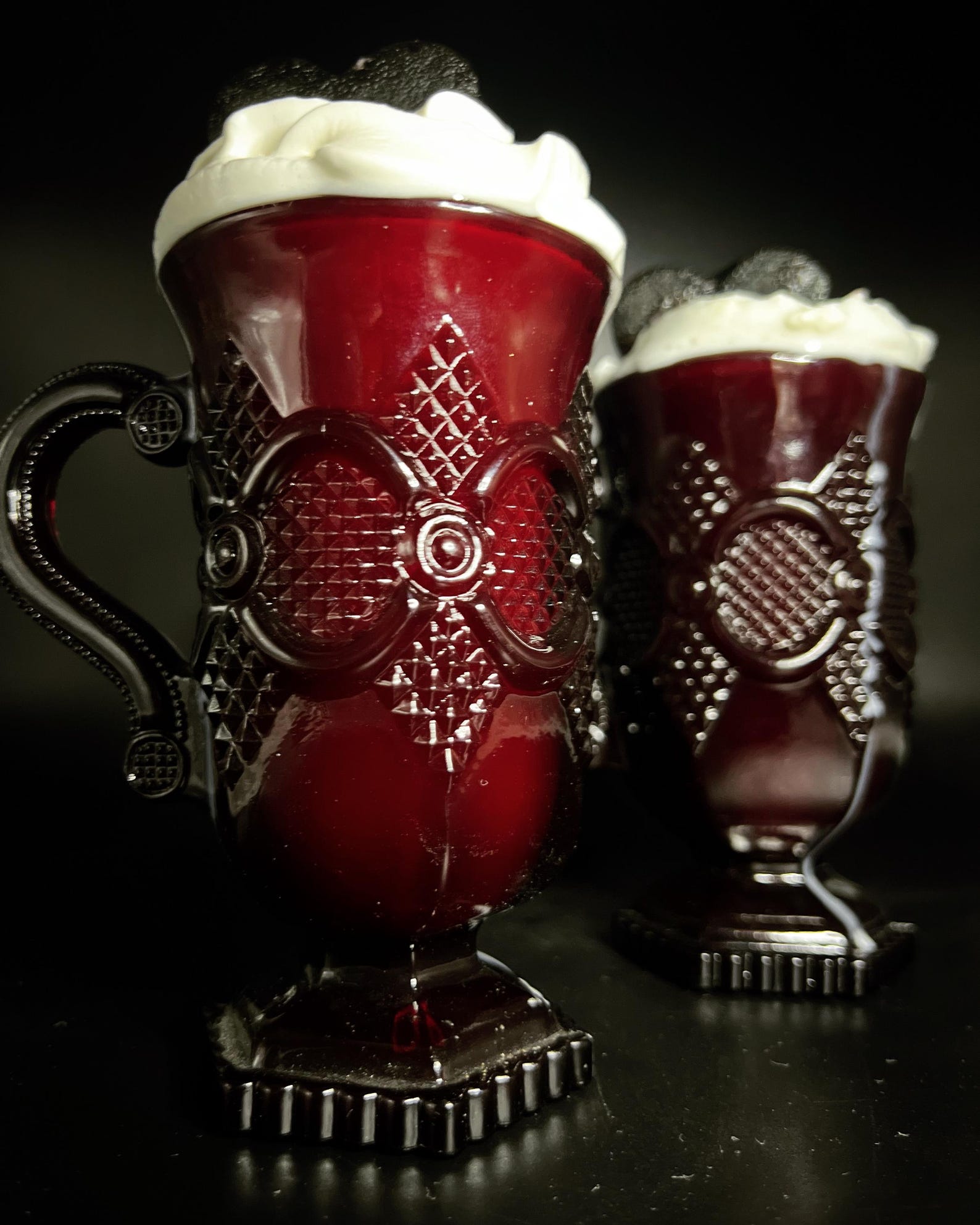 Blood Red Glass Mugs | Gothic Valentine Gift | Pair of Vintage Goth ...