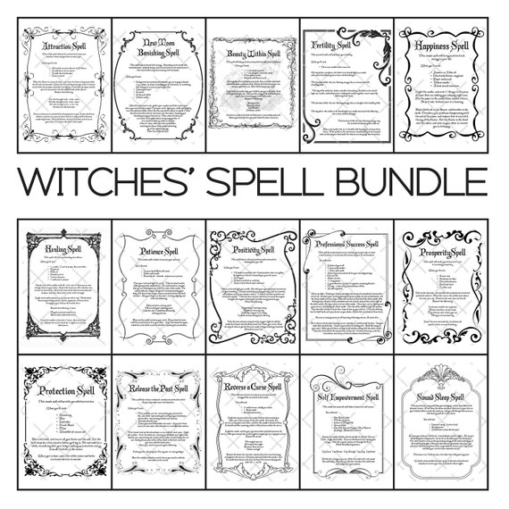 BUNDLE Witches' Spell Images GET 3 FREE... All 15 for | Etsy Canada
