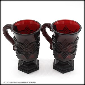 Blood Red Glass Mugs | Gothic Valentine Gift | Pair of Vintage Goth ...