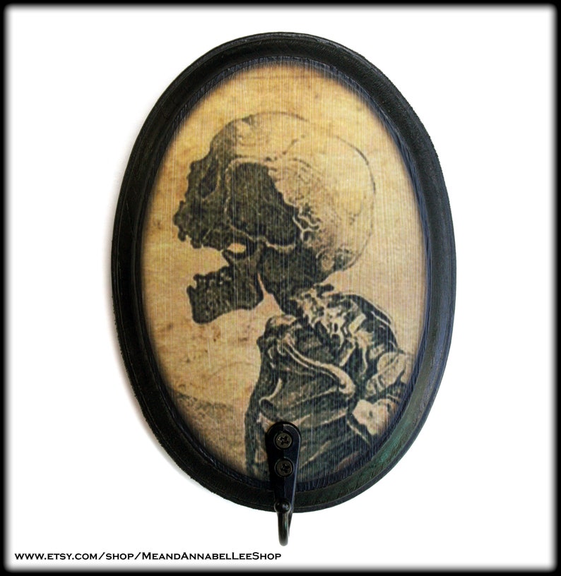 Skeleton Wall Hook Black Wooden Screaming Skull Hanger - Etsy
