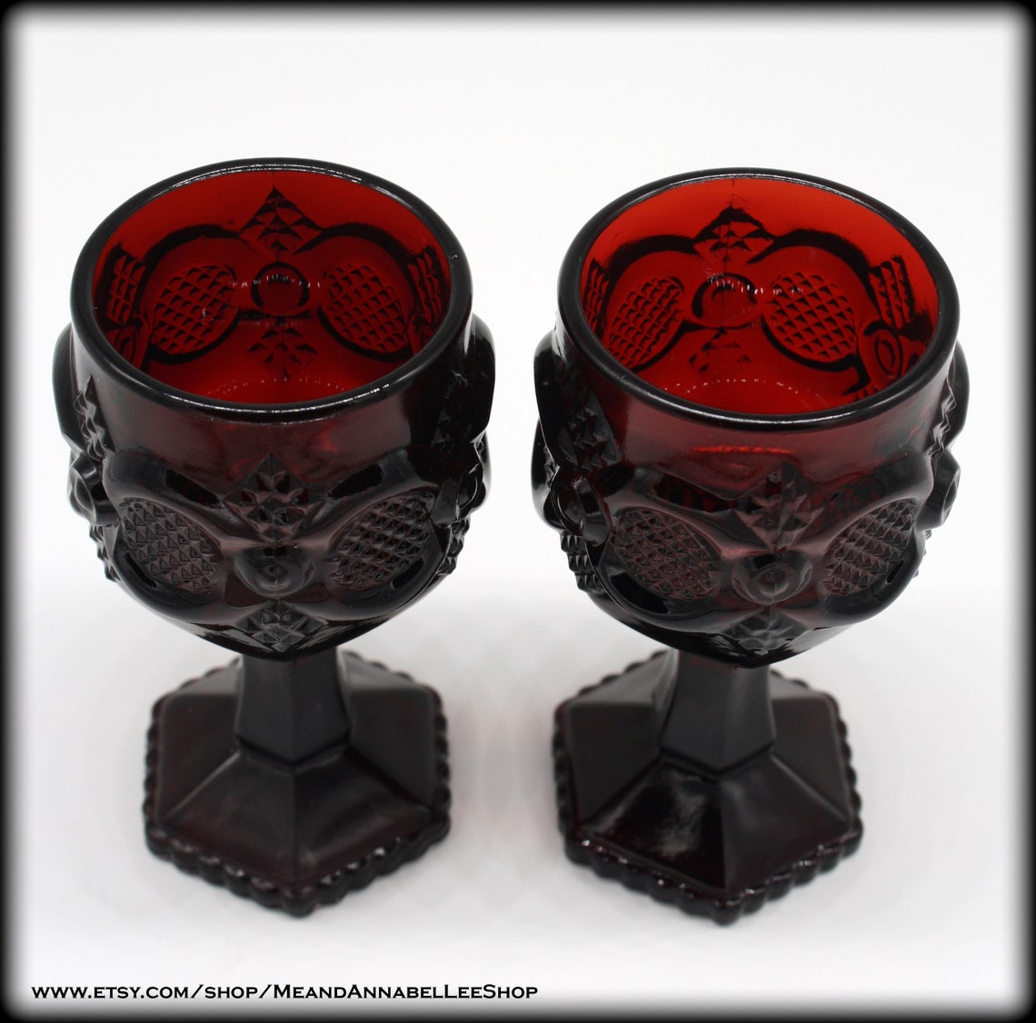 Blood Red Aperitif Glasses Gothic Valentine Gift Pair - Etsy