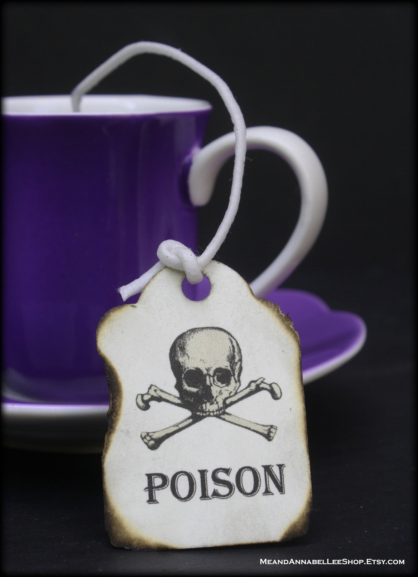 Mini Black Tea Cup Candle | Purple Espresso Cup & Saucer | Black ...
