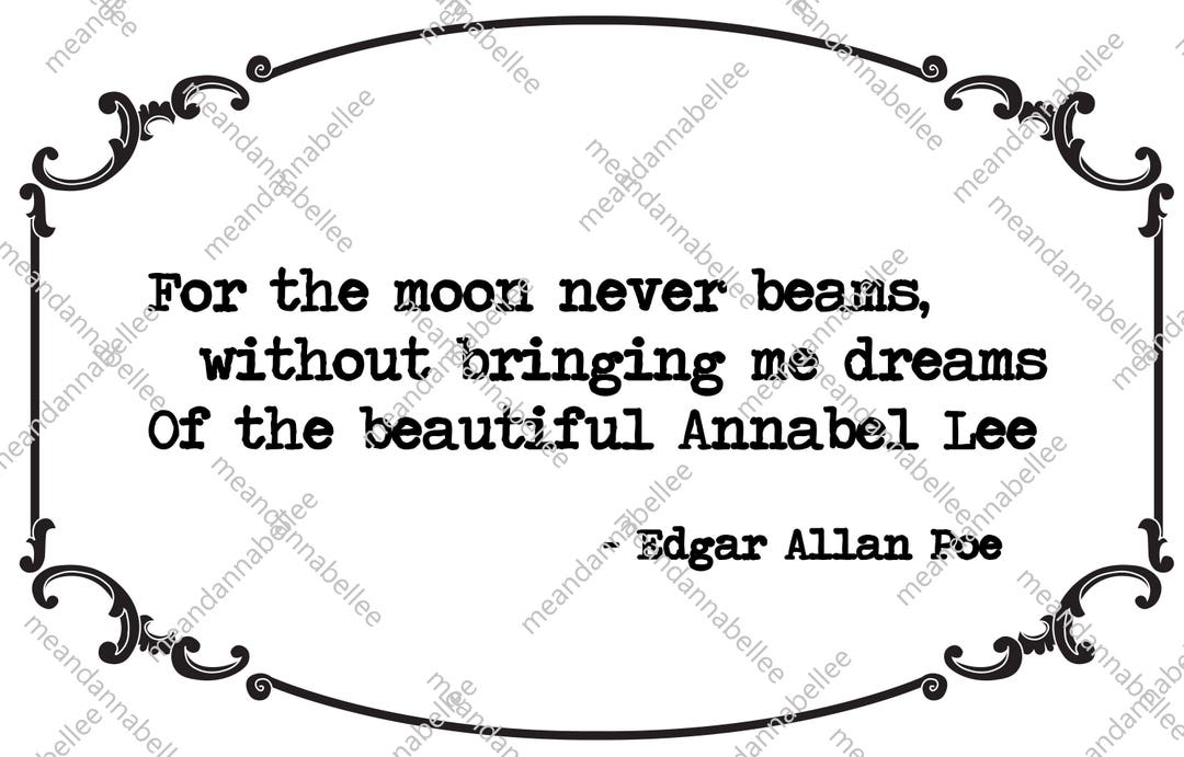Ornate Gothic Border | Annabel Lee Quote | Digital Download Clipart ...