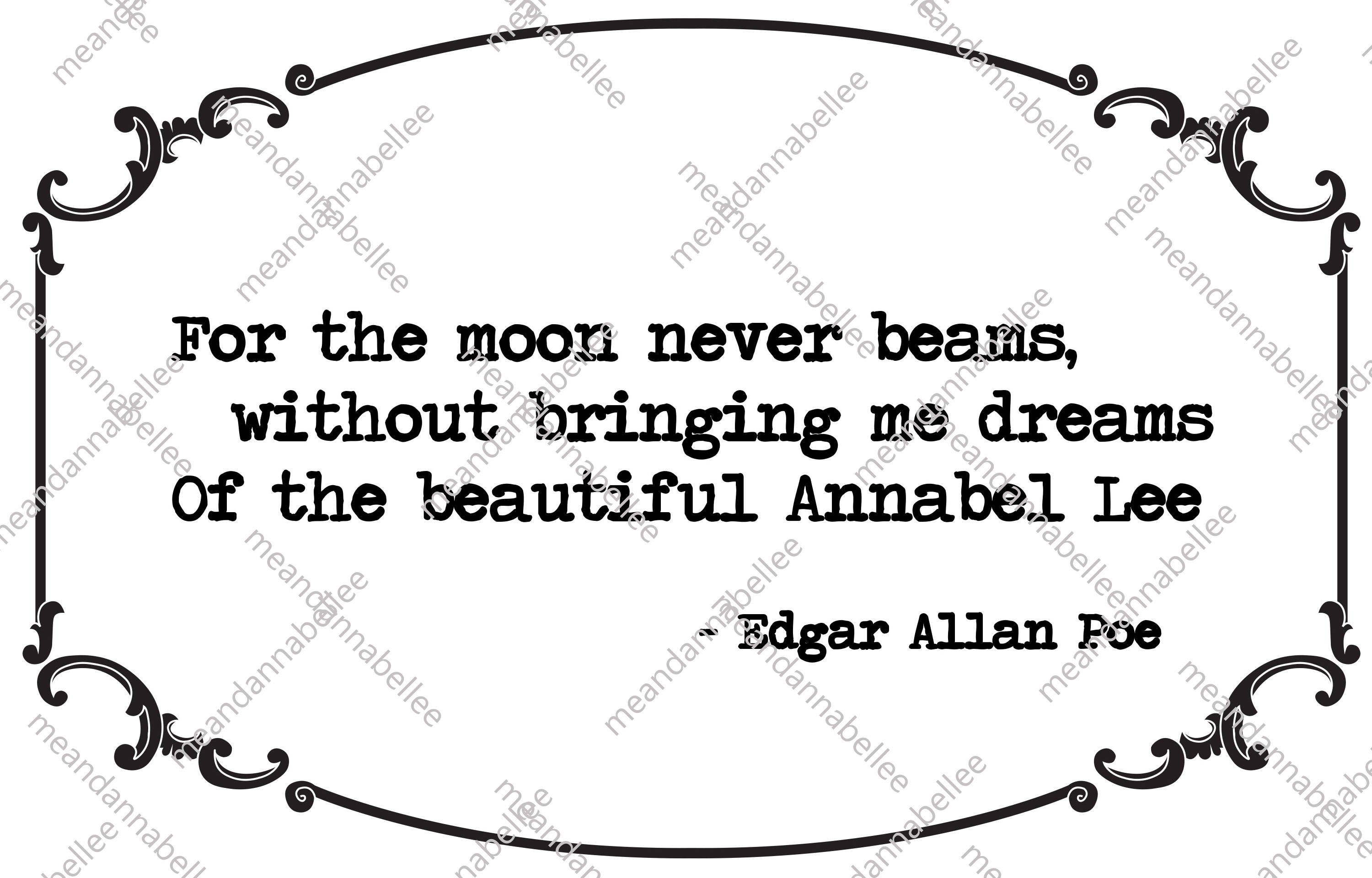 Annabelle Lee Quotes Edgar Allan Poe Annabel Lee Quote" Journal For