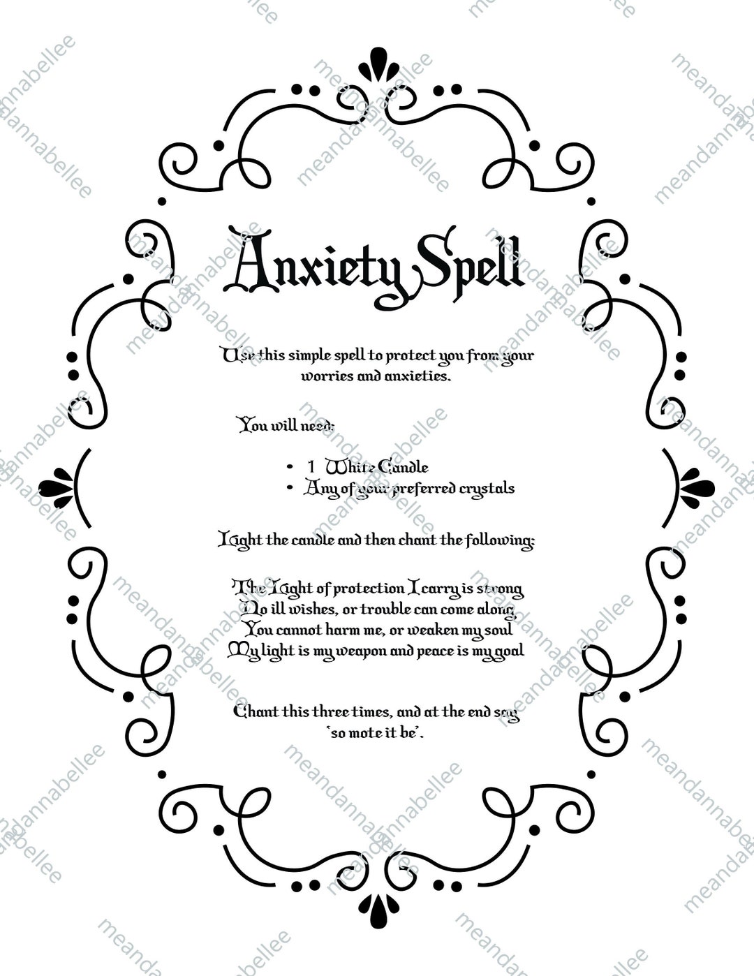 NEW Witches' Anxiety Spell Image | Digital Clipart | Instant Download ...