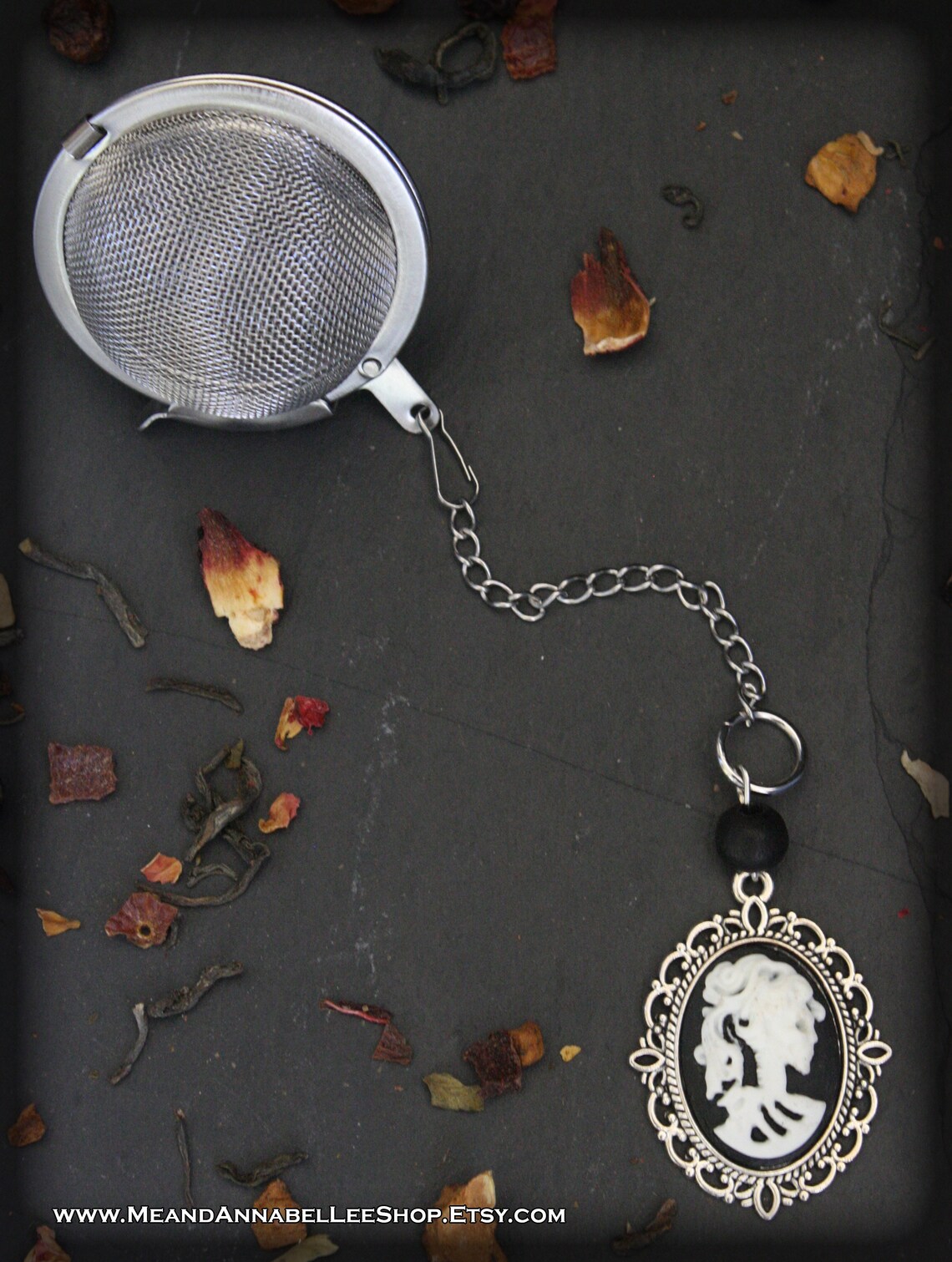 Lady Skeleton Victorian Cameo Tea Ball | Skull Tea Infuser | Halloween ...