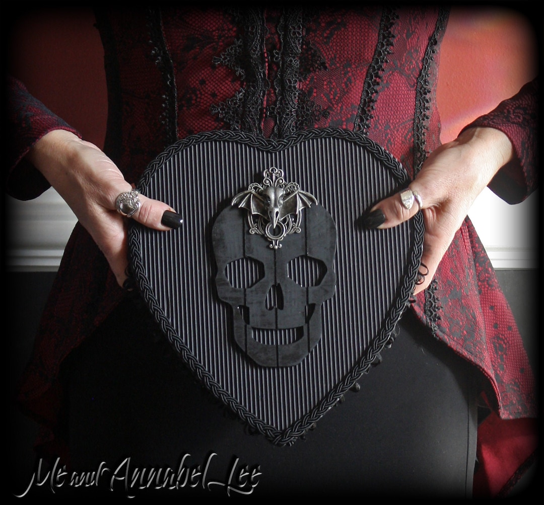 Heart Shaped Box Black Goth Valentine Chocolate Box Gothic Anniversary ...