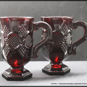 Blood Red Glass Mugs | Gothic Valentine Gift | Pair of Vintage Goth ...