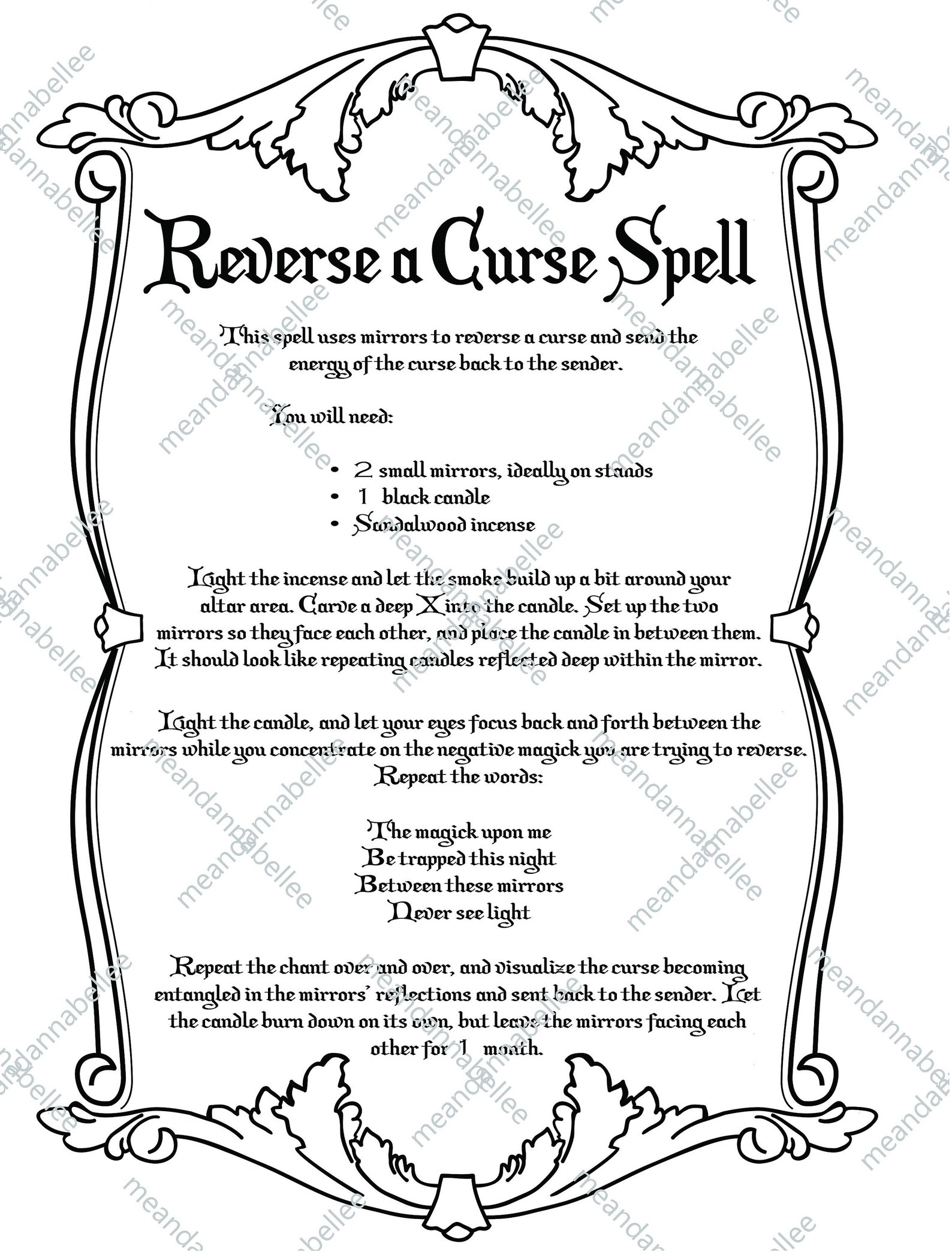 Reverse a Curse Spell Image | Witches' Dinner Party | Digital Clipart ...