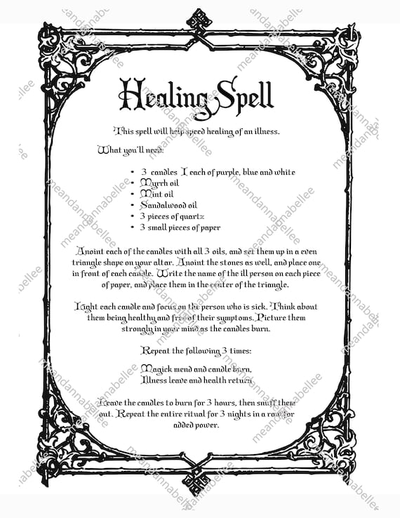 Witches' Healing Spell Image Digital Clipart Instant - Etsy