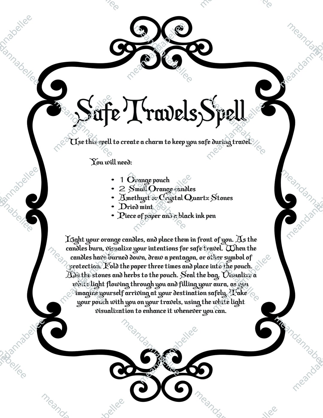 NEW Witches' Safe Travels Spell Image | Digital Clipart | Instant ...