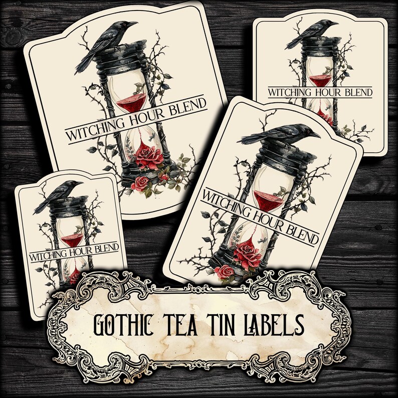 Gothic Tea Tin Label Image, Instant Download, Victorian Tea Canister ...