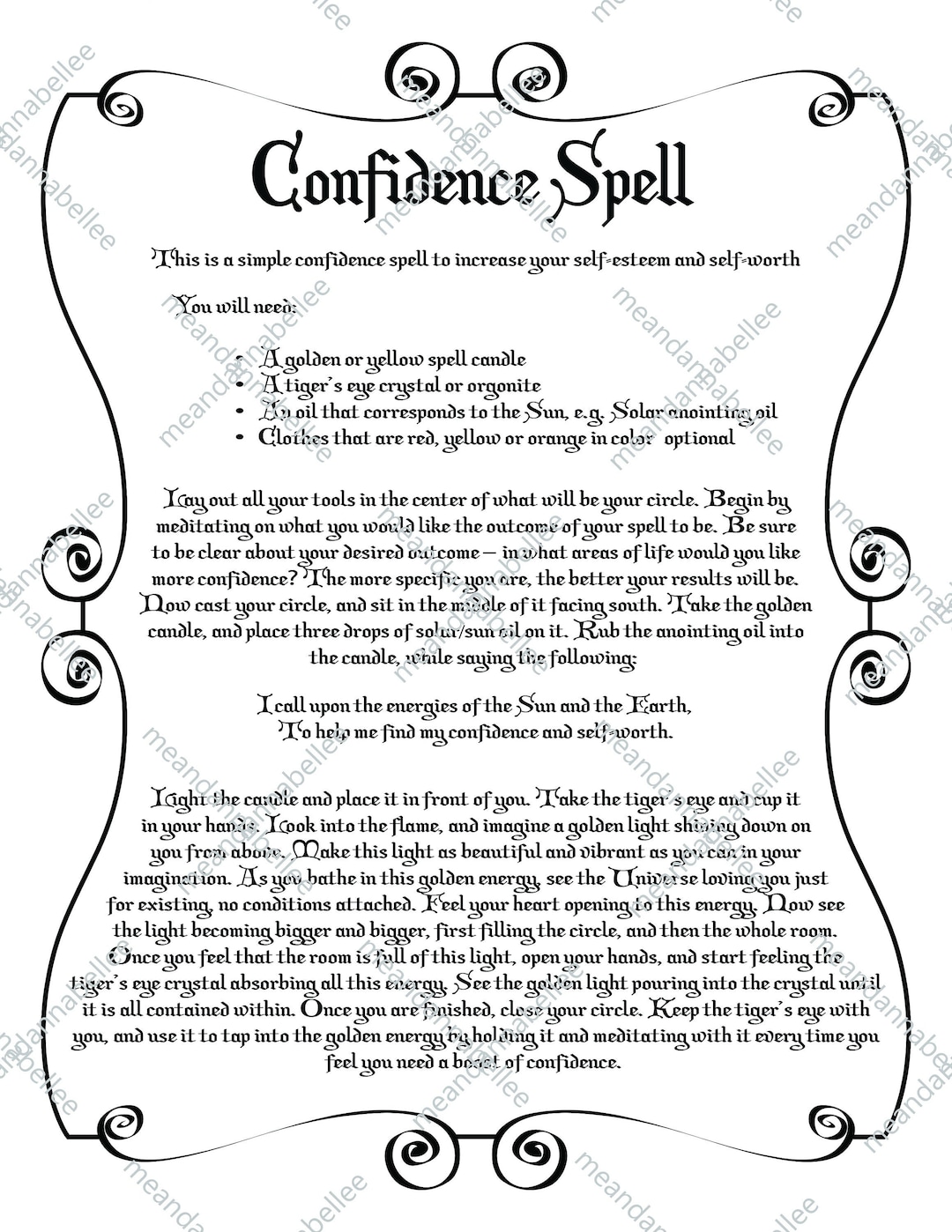 NEW Witches' Self Confidence Spell Image | Digital Clipart | Instant ...